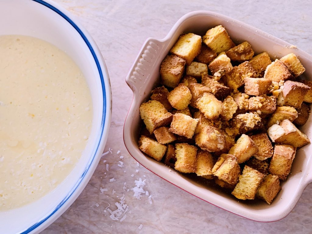 Concha Coconut Bread Pudding - Recipe! - Live. Love. Laugh. Food.