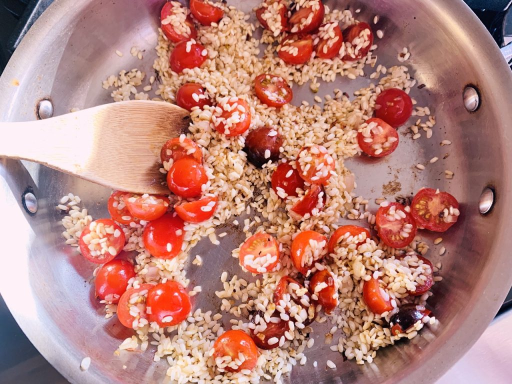 Cherry Tomato & Basil Risotto with Shrimp - Recipe! - Live. Love. Laugh ...