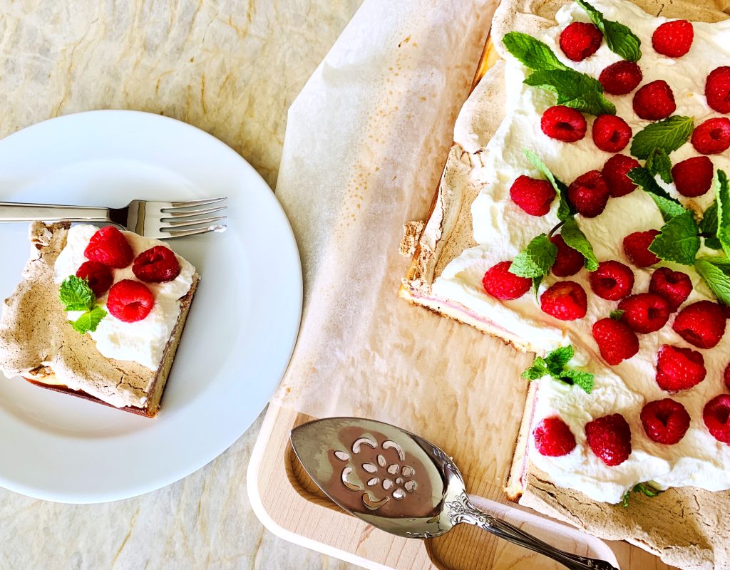 Baked Raspberry Meringue Cream Cake Recipe - Live. Love. Laugh. Food.