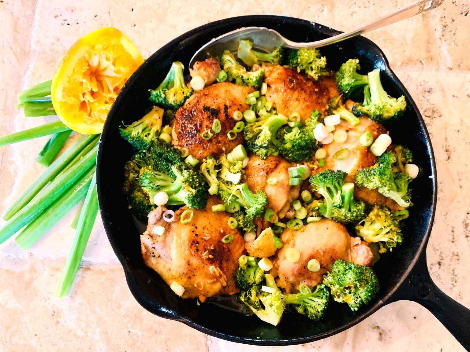 Skillet Orange Chicken Thighs and Broccoli - Recipe! - Live. Love ...